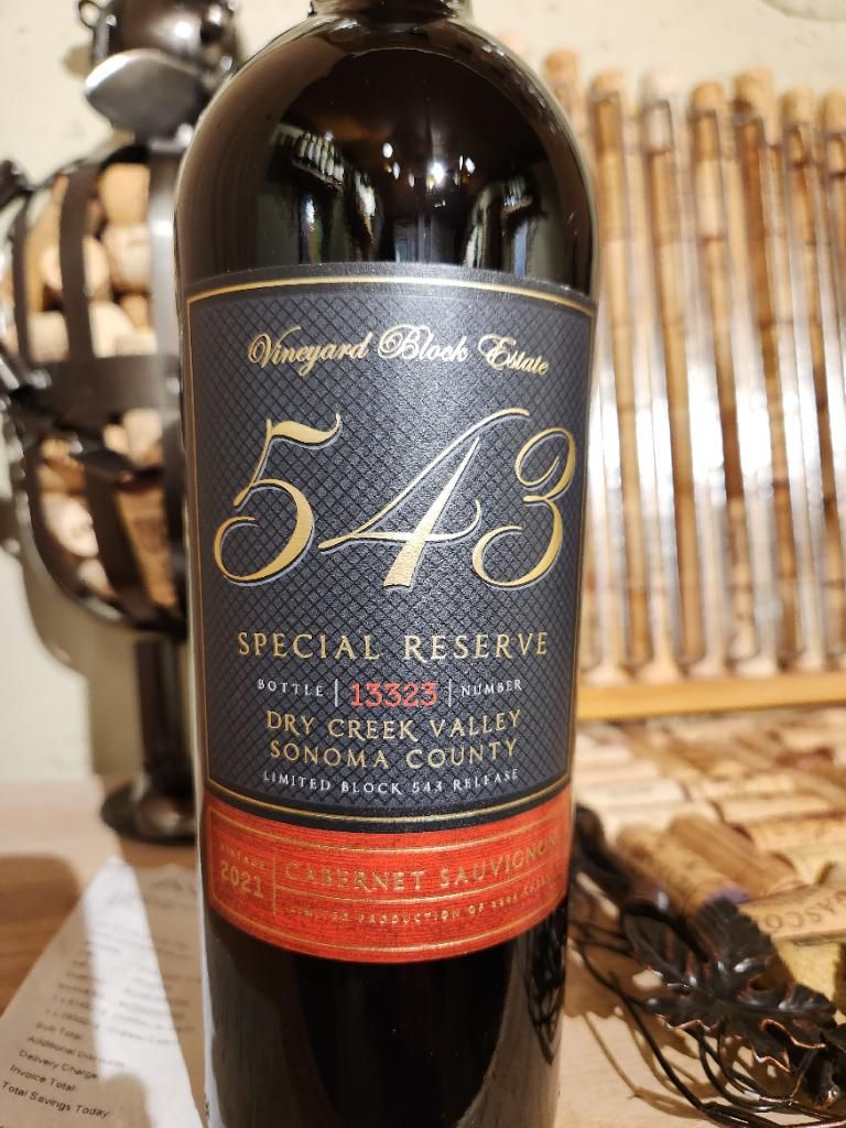 2021 Vineyard Block Estate Cabernet Sauvignon 543 Special Reserve ...