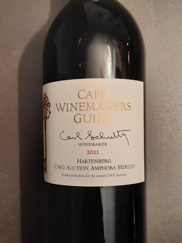 2021 Hartenberg Estate Merlot Amphora Cape Winemakers Guild, South ...