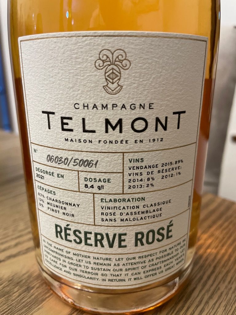 2021 Telmont Champagne Reserve Rose Brut, France, Champagne - CellarTracker