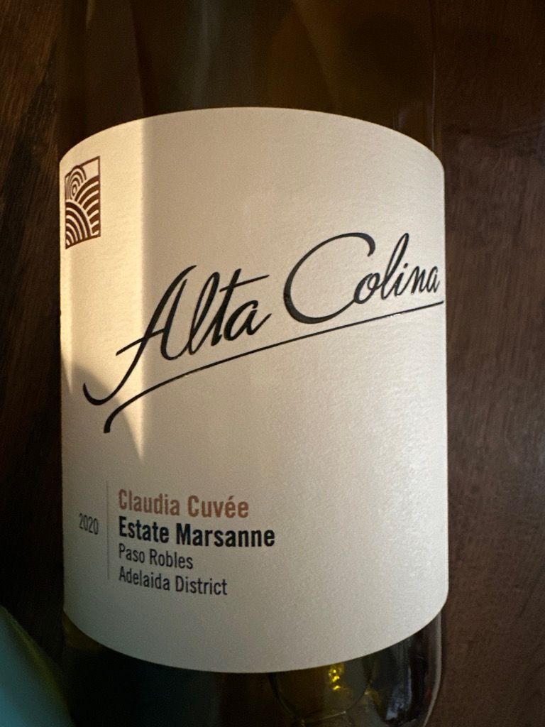 2020 Alta Colina Marsanne Claudia Cuvee, USA, California, Central Coast ...