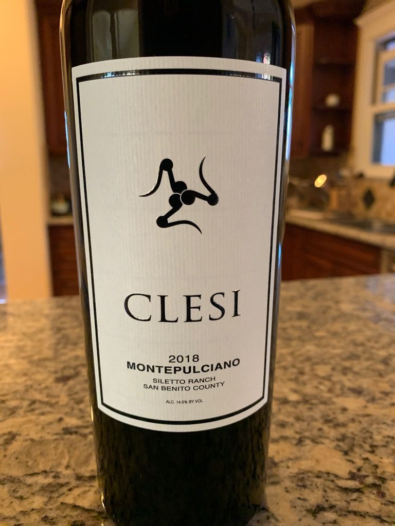 2018 Clesi Montepulciano Siletto Ranch, USA, California, Central Coast ...