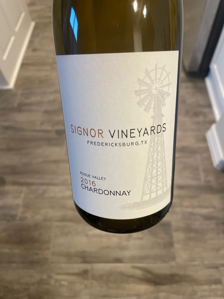 2016 Signor Vineyards Chardonnay Rogue Valley, USA, Texas, Texas High ...