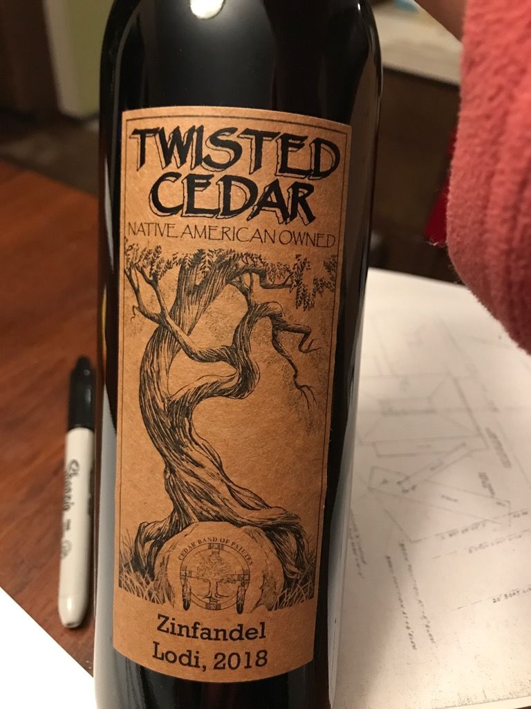 2018 Cedar Band of Paiutes Zinfandel Twisted Cedar, USA, California ...