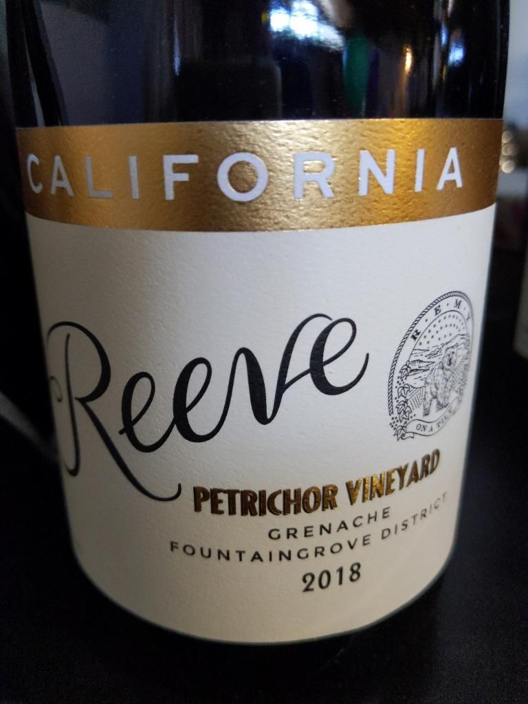 2019 Reeve Wines Grenache Petrichor Vineyard, USA, California, Sonoma ...