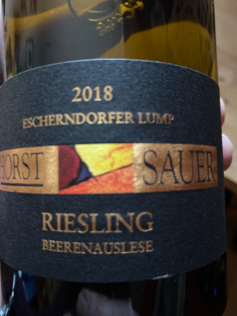2018 Horst Sauer Escherndorfer Lump Riesling Beerenauslese, Germany, Franken - CellarTracker