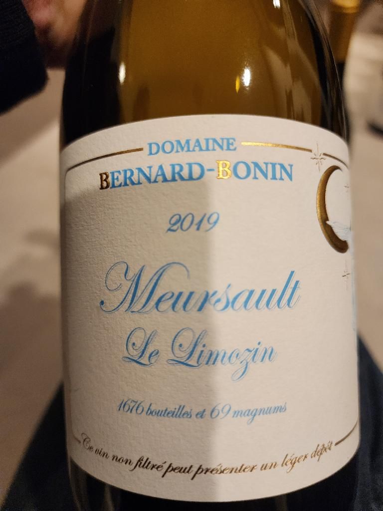 2020 Domaine Bernard-Bonin Meursault Le Limozin, France, Burgundy, Côte ...