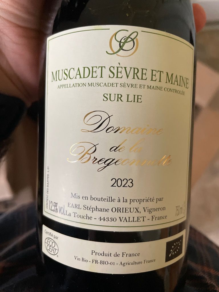 2023 Domaine de la Bregeonnette Muscadet de Sèvre-et-Maine sur lie ...