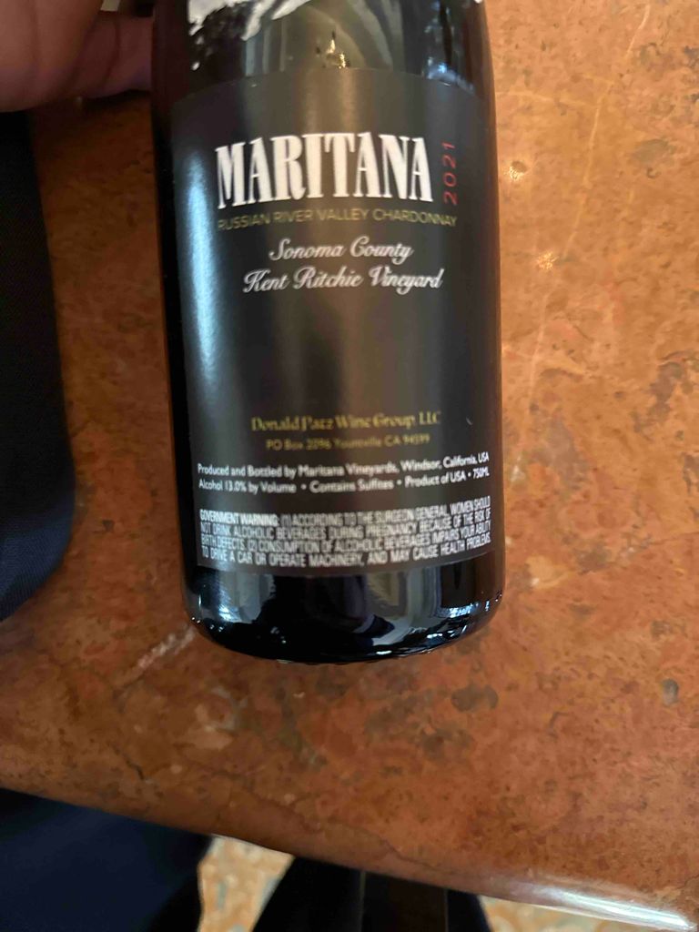 2020 Maritana Chardonnay Kent Ritchie Vineyard, USA, California, Sonoma ...