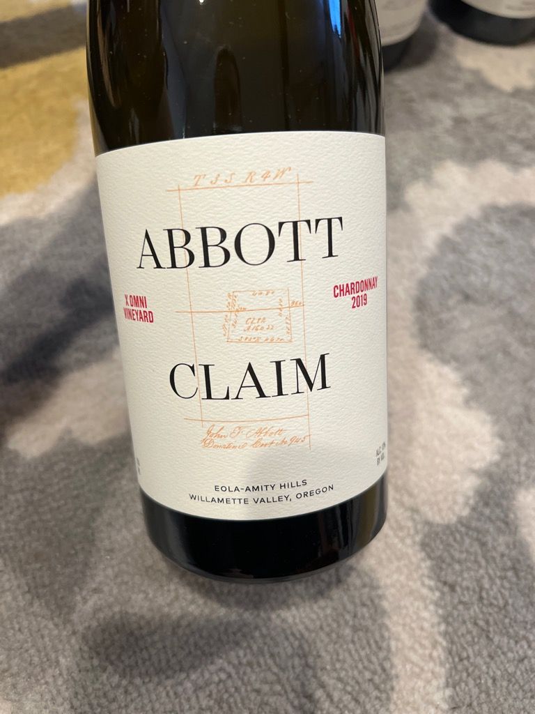 2019 Abbott Claim Chardonnay X Omni Vineyard, USA, Oregon, Willamette Valley, Eola - Amity Hills ...