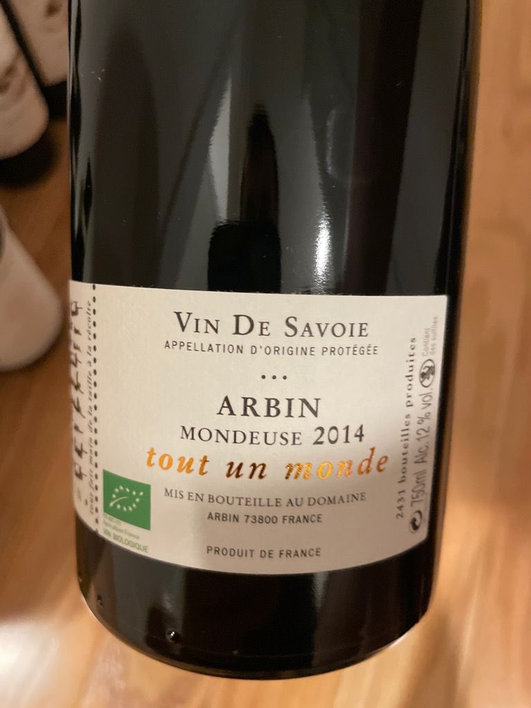 2016 Domaine Louis Magnin Vin de Savoie Arbin Tout un Monde, France ...