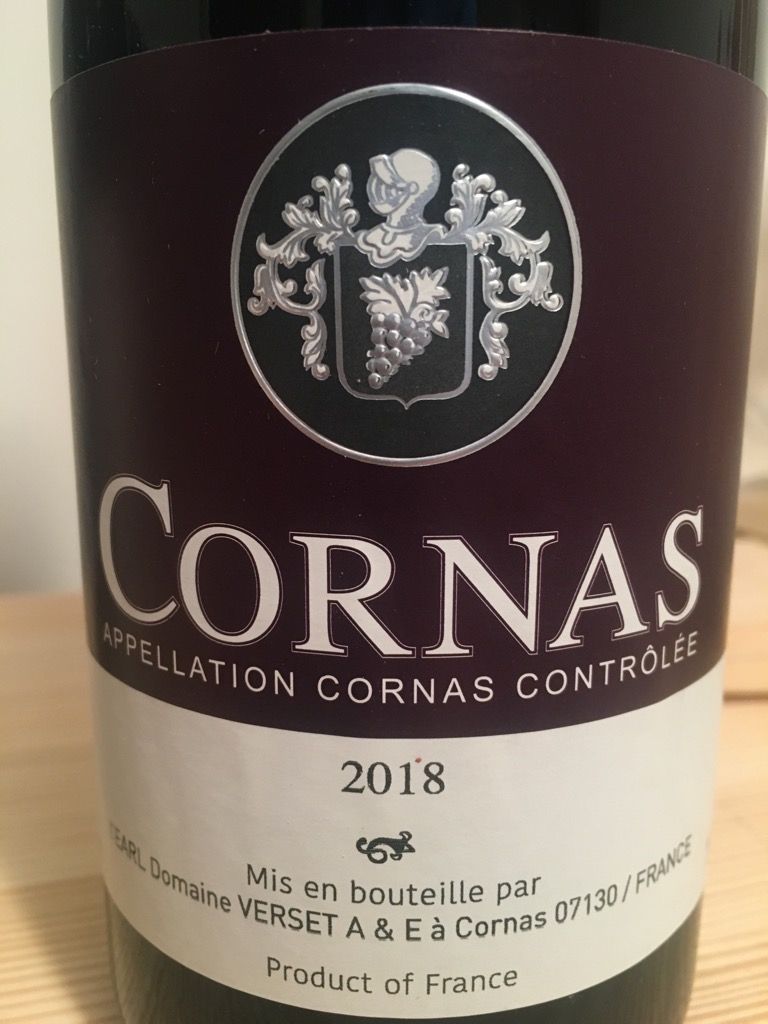2018 Domaine Verset A & E Cornas, France, Rhône, Northern Rhône, Cornas ...