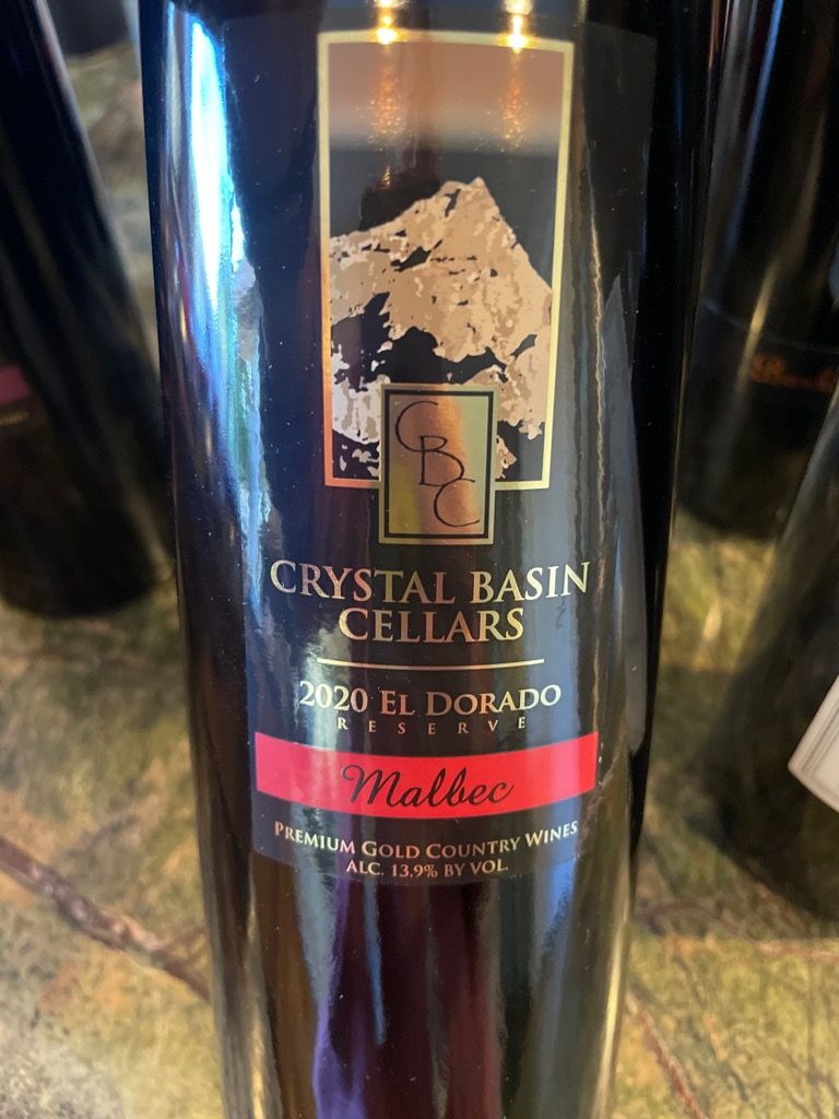 2020 Crystal Basin Cellars Malbec Reserve, USA, California, Sierra ...