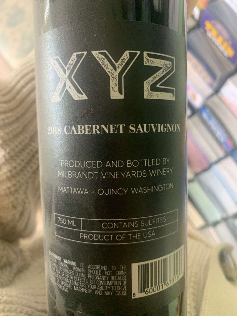 NV Milbrandt Vineyards Cabernet Sauvignon XYZ, USA, Washington ...