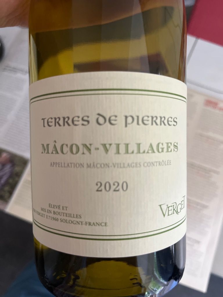 2020 Verget Mâcon-Villages Terres de Pierres, France, Burgundy ...