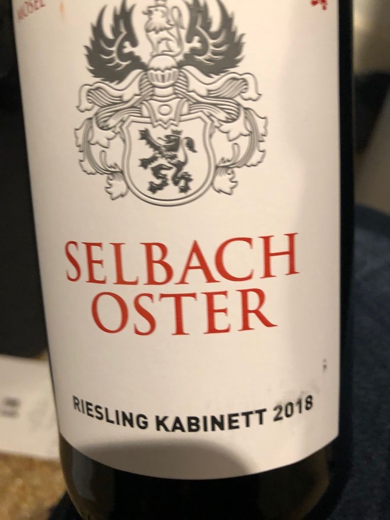 2018 Selbach-Oster Riesling Kabinett, Germany, Mosel Saar Ruwer ...