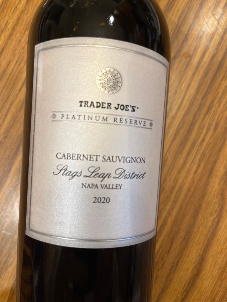 2020 Trader Joe's Cabernet Sauvignon Platinum Reserve Stags Leap ...