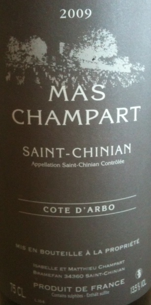 2004 Mas Champart Saint-Chinian Cote d'Arbo, France, Languedoc ...