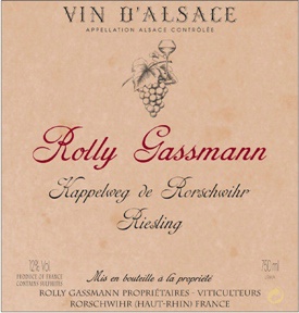 2005 Rolly Gassmann Riesling Kappelweg de Rohrschwihr, France, Alsace ...