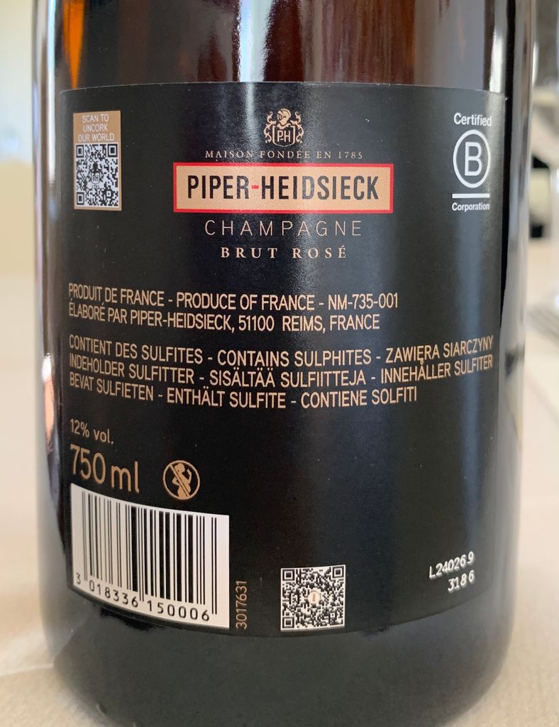 1964 Piper-Heidsieck Champagne Brut Rosé, France, Champagne - CellarTracker