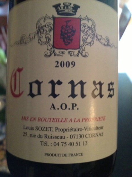 2009 Louis Sozet Cornas, France, Rhône, Northern Rhône, Cornas ...