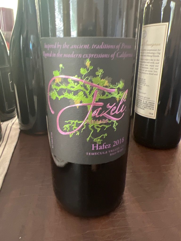 2018 Fazeli Cellars Hafez, USA, California, South Coast, Temecula ...