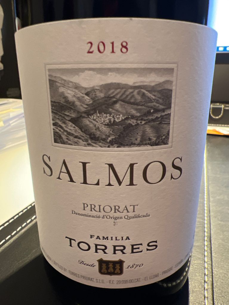 2018 Torres Priorat Salmos, Spain, Catalunya, Priorat - CellarTracker