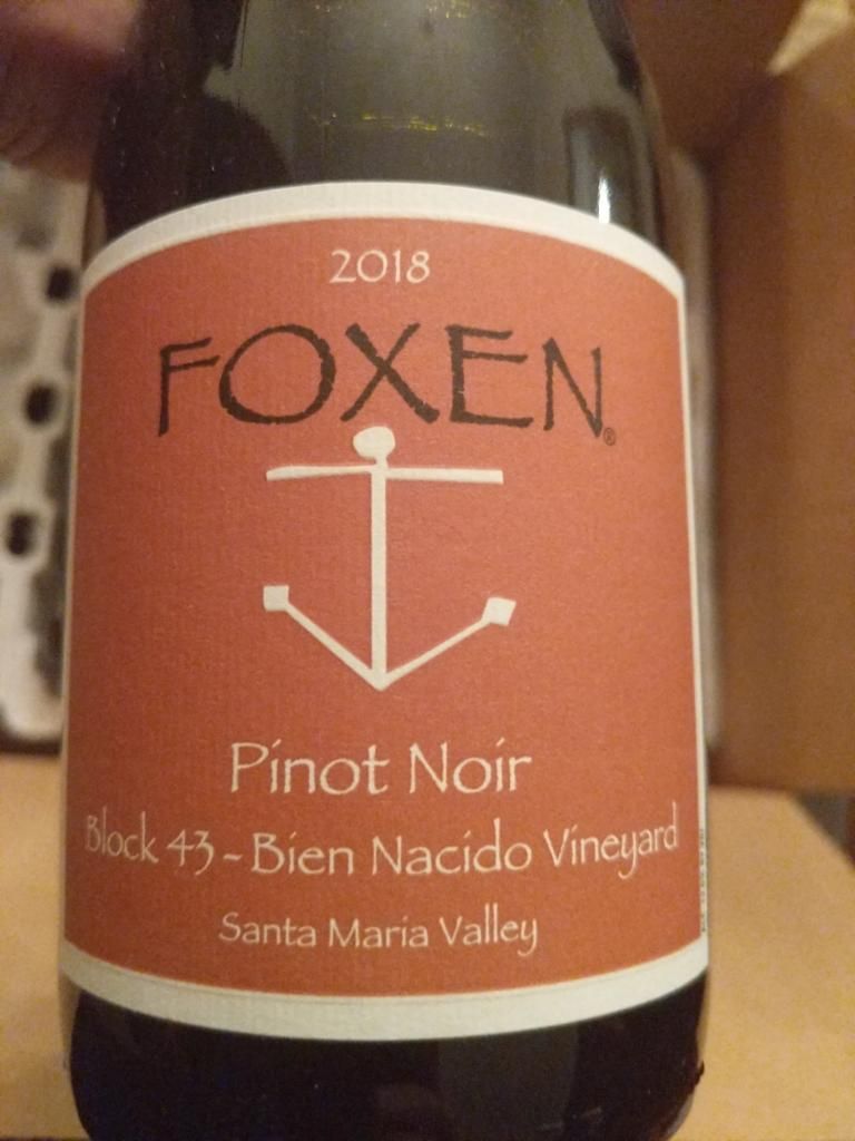 2018 Foxen Pinot Noir Block 43 Bien Nacido Vineyard, USA, California ...