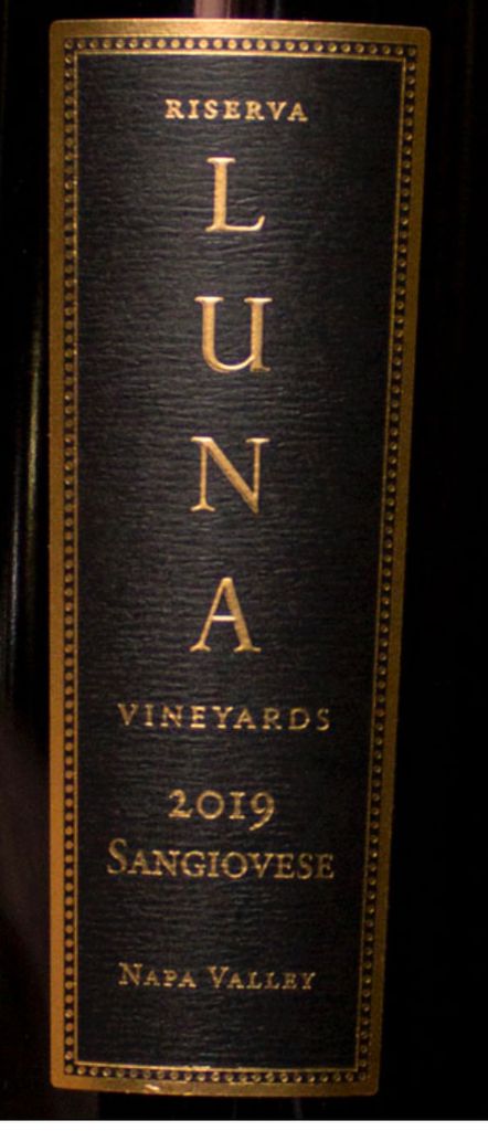 2019 Luna Vineyards Sangiovese Riserva, USA, California, Napa Valley ...