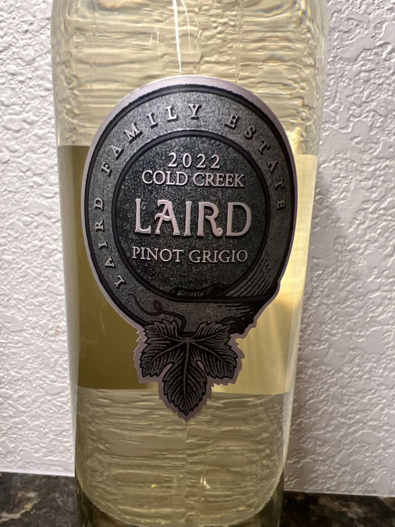 2022 Laird Family Estate Pinot Grigio Cold Creek Ranch, USA, California ...