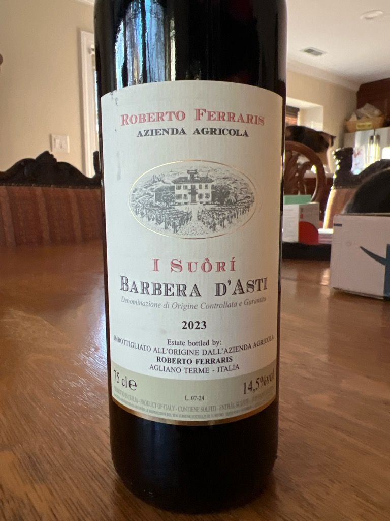 2023 Roberto Ferraris Barbera d'Asti I SUÔRÍ, Italy, Piedmont, Asti ...