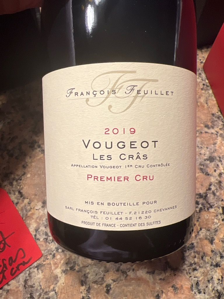 2019 Francois Feuillet Vougeot 1er Cru Les Cras, France, Burgundy, Côte ...
