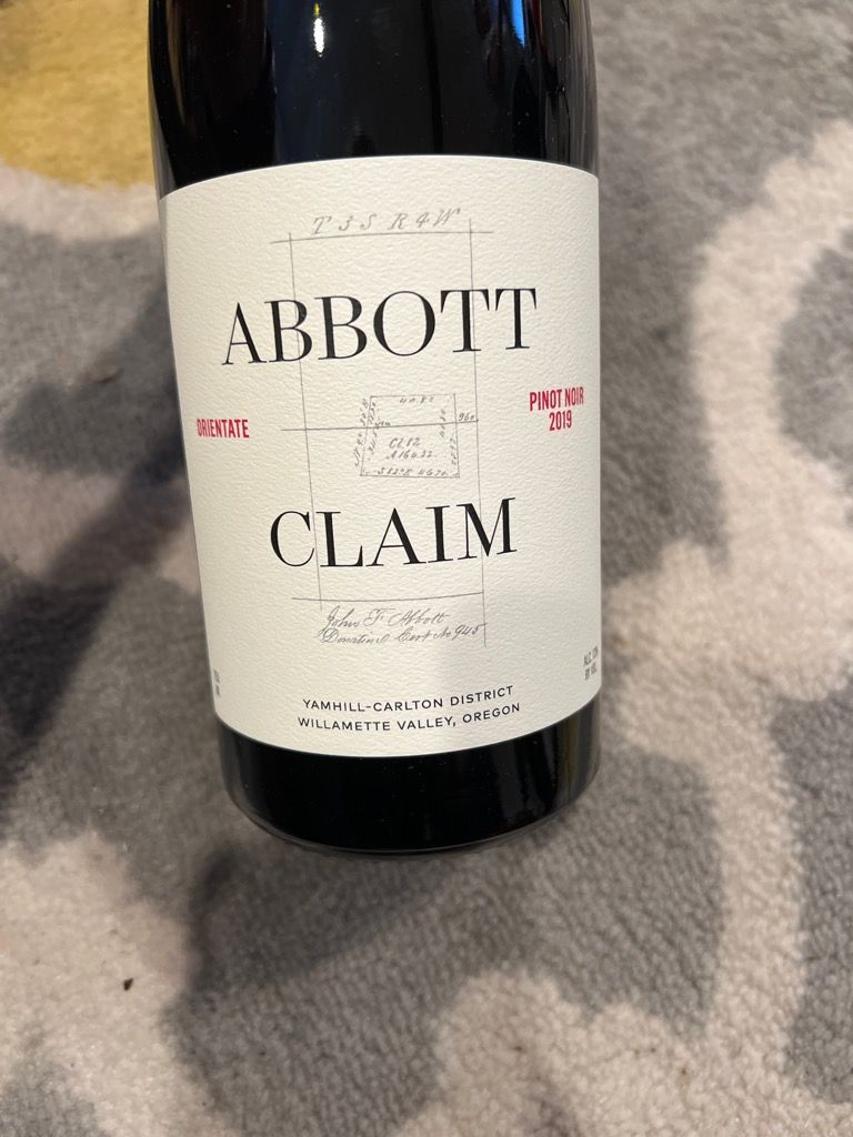 2019 Abbott Claim Pinot Noir Orientate, USA, Oregon, Willamette Valley ...