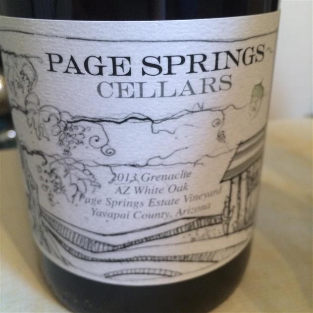 2015 Page Springs Cellars Grenache AZ White Oak Page Springs Estate ...