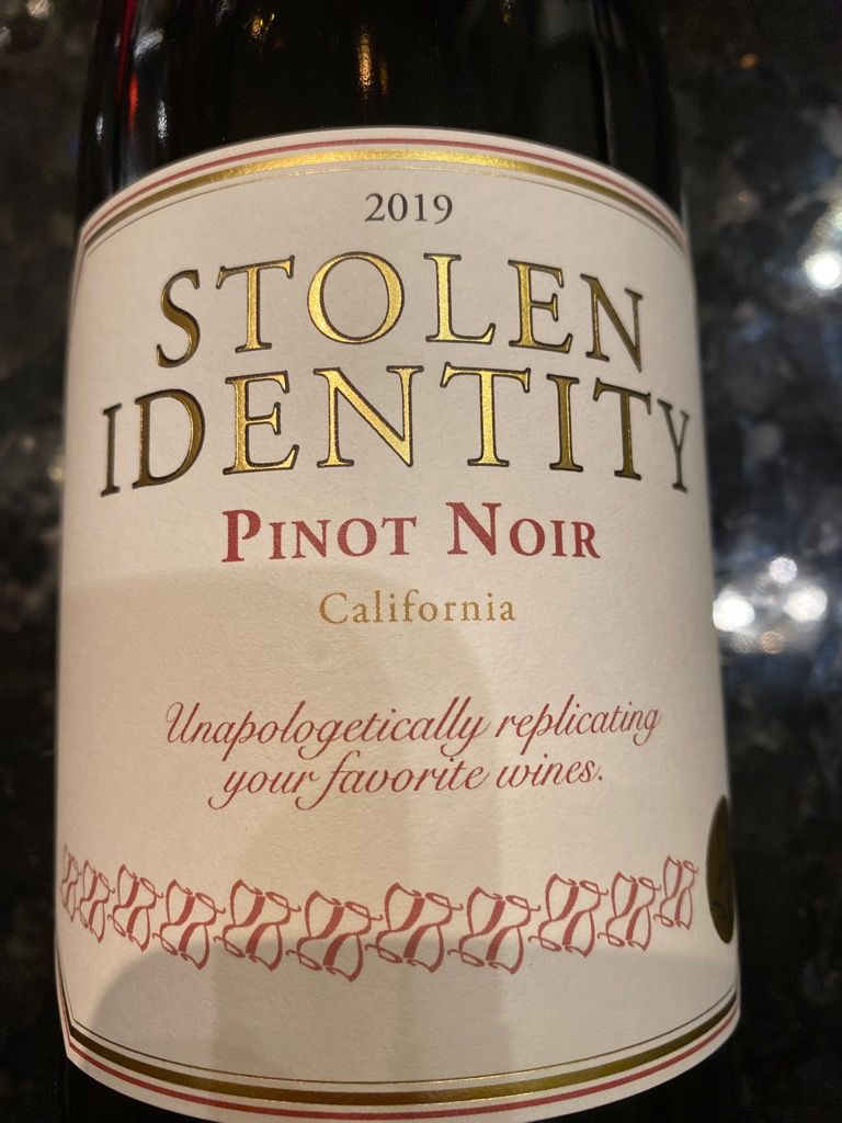2021 Stolen Identity Wines Pinot Noir, USA, California - CellarTracker