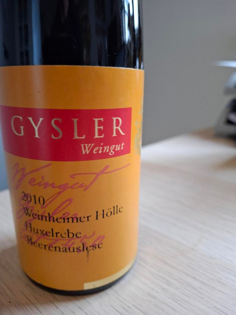 2010 Weingut Alexander Gysler Weinheimer Holle Huxelrebe Beerenauslese ...