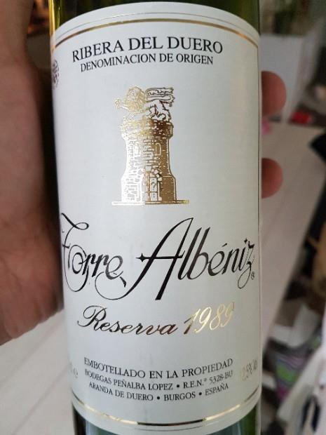 1990 Bodegas Peñalba López Ribera del Duero Torre Albéniz Reserva ...