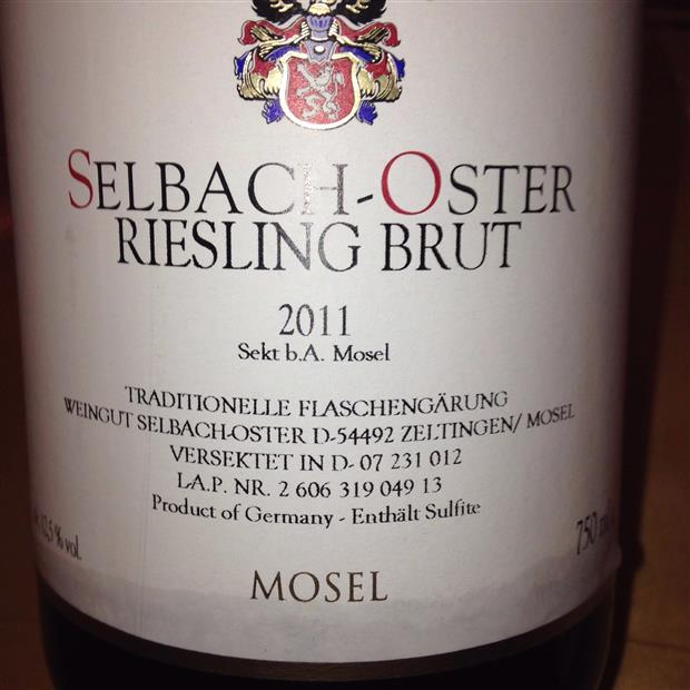 2013 Selbach-Oster Riesling Brut, Germany, Mosel Saar Ruwer - CellarTracker