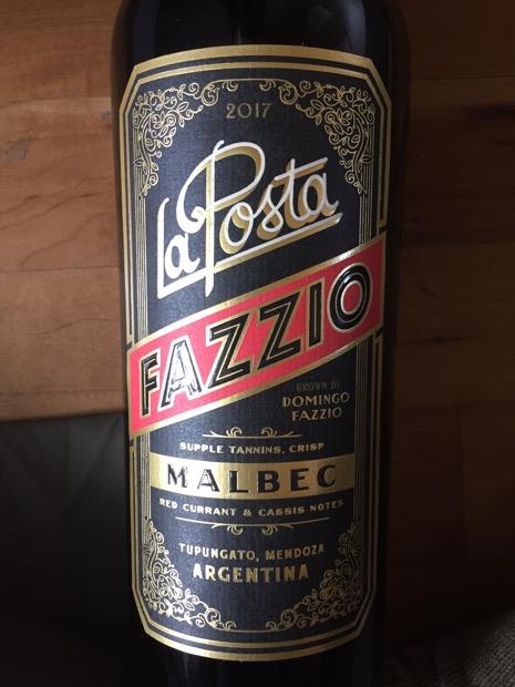 2017 La Posta Malbec Domingo Fazzio Vineyard, Argentina, Mendoza, Valle ...