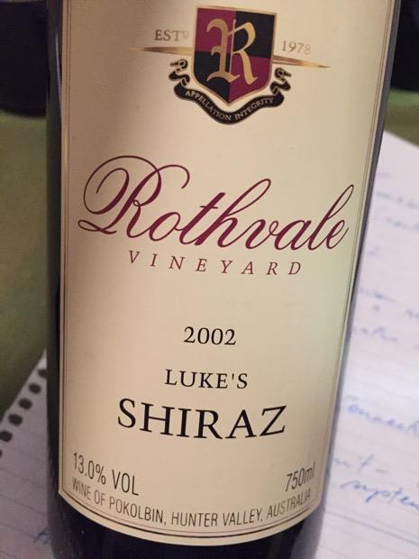 2007 Rothvale Vineyard and Winery Shiraz Luke's Shiraz, Australia, New ...