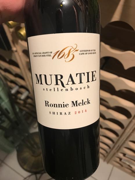 2014 Muratie Wine Estate Shiraz Ronnie Melck, South Africa, Coastal ...