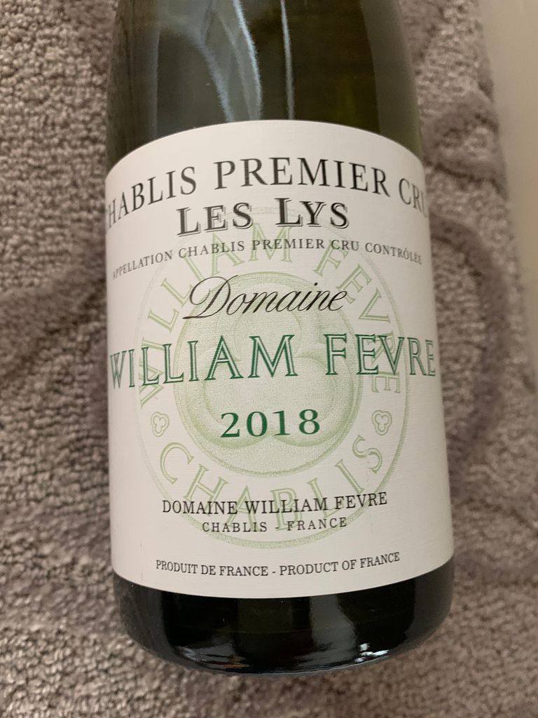 2018 Domaine William Fèvre Chablis 1er Cru Les Lys, France, Burgundy ...