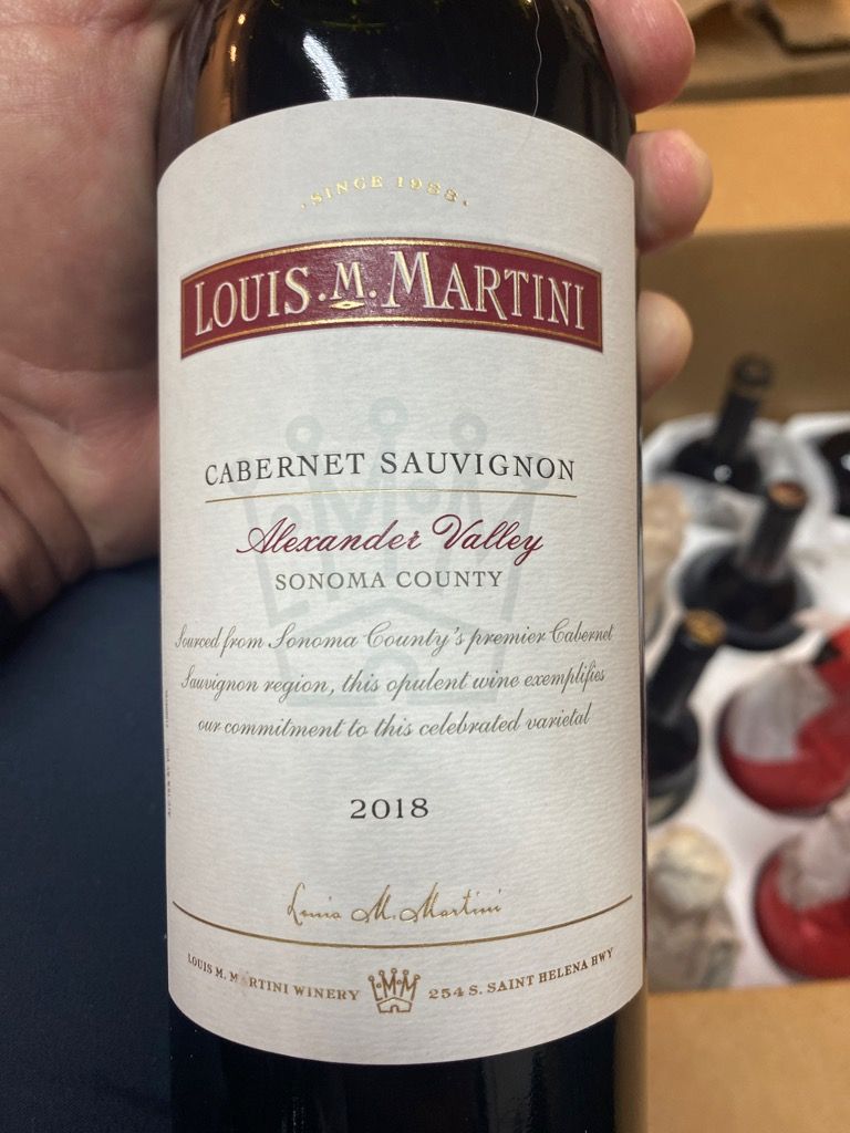 2018 Louis M. Martini Cabernet Sauvignon Alexander Valley, USA ...