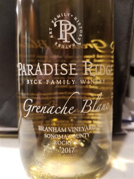 2017 Paradise Ridge Grenache Blanc Branham Vineyard, USA, California ...