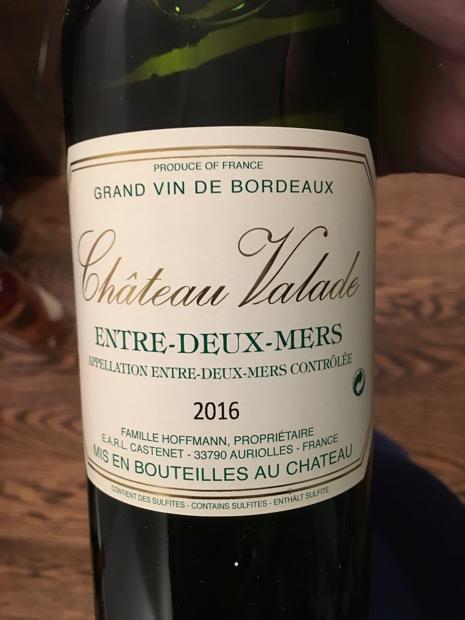 2016 Château Valade Blanc, France, Bordeaux, Entre-Deux-Mers ...