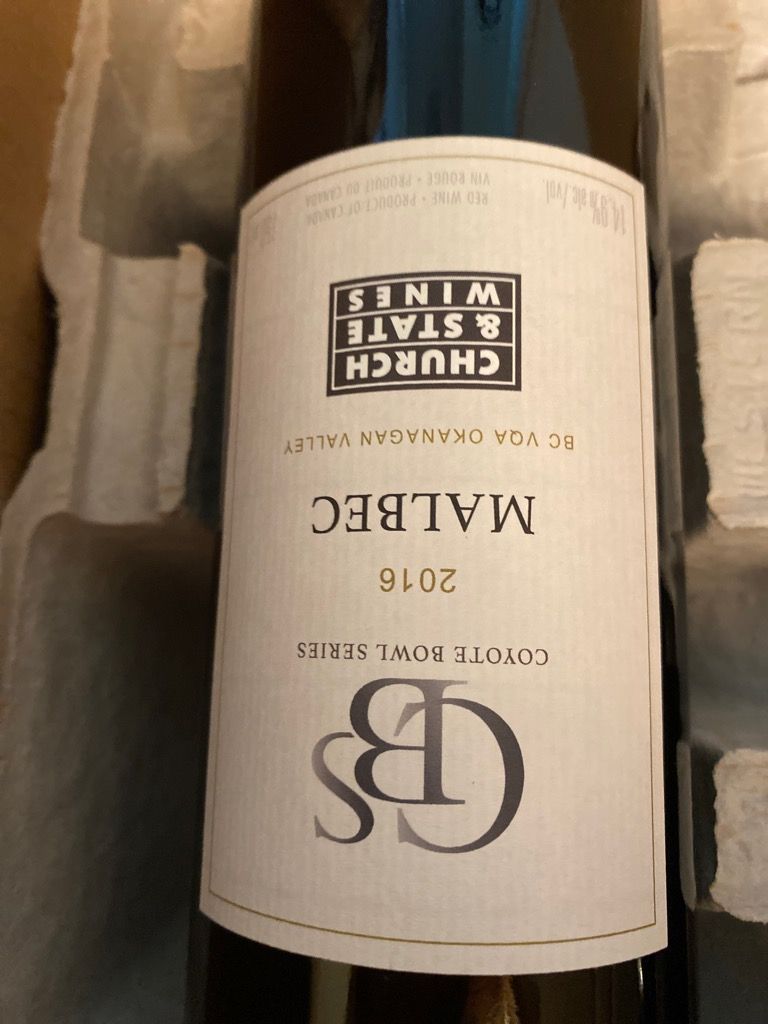 2015 Church & State Wines Malbec Signature Series, Canada, British ...