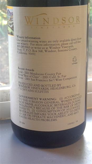 1991 Windsor Vineyards Petite Sirah North Coast, USA, California, North ...