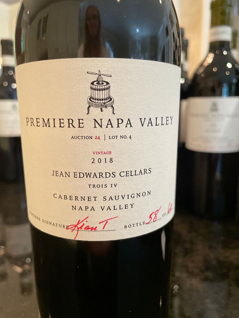 2018 Jean Edwards Cellars Cabernet Sauvignon Premiere Napa Valley ...
