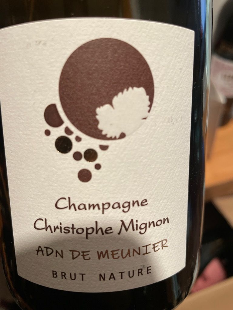 2019 Christophe Mignon Champagne ADN de Meunier Brut Nature, France ...