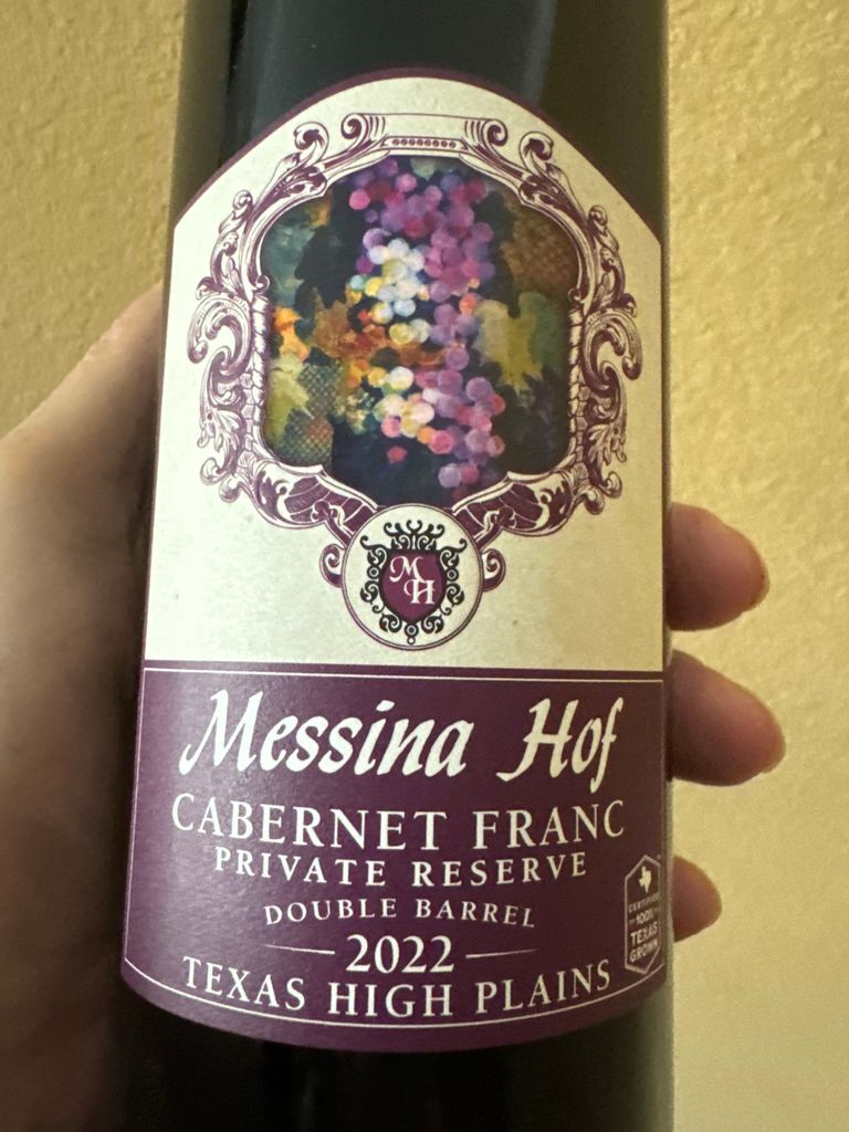 2021 Messina Hof Cabernet Franc Private Reserve, USA, Texas - CellarTracker