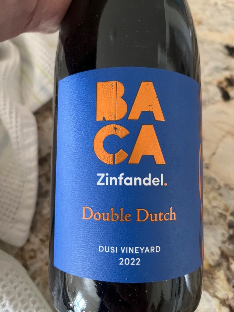 2022 BACA Zinfandel Double Dutch Dusi Vineyard, USA, California ...